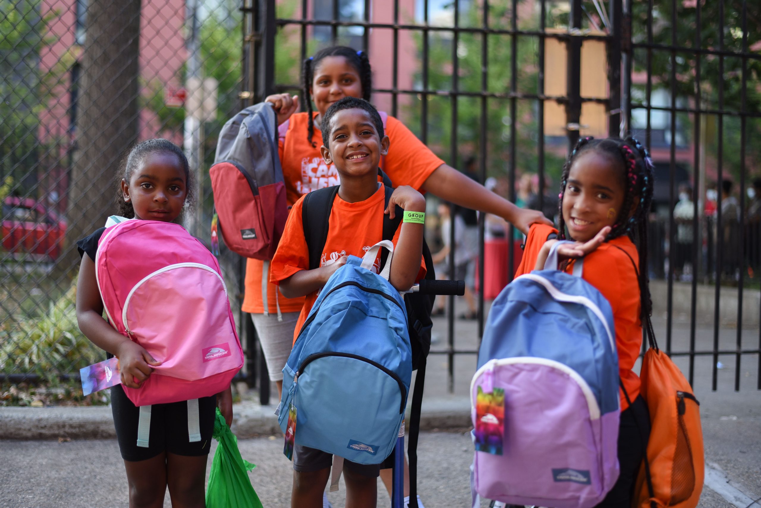New York Cares backpacks with school supplies at Henry Street ...