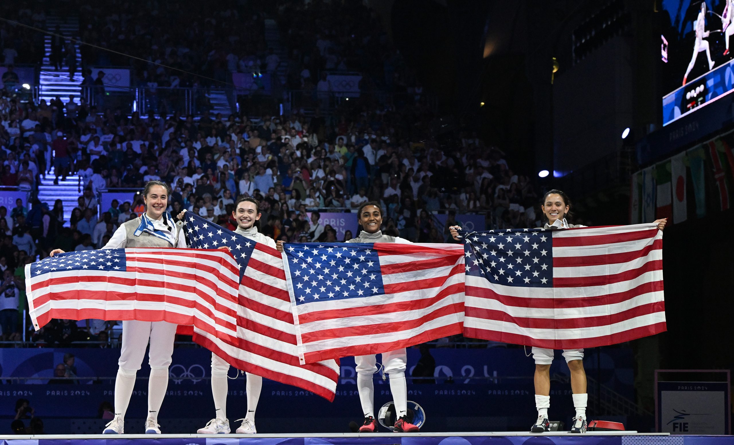 U.S. women’s foil team wins historic Olympic gold medal
